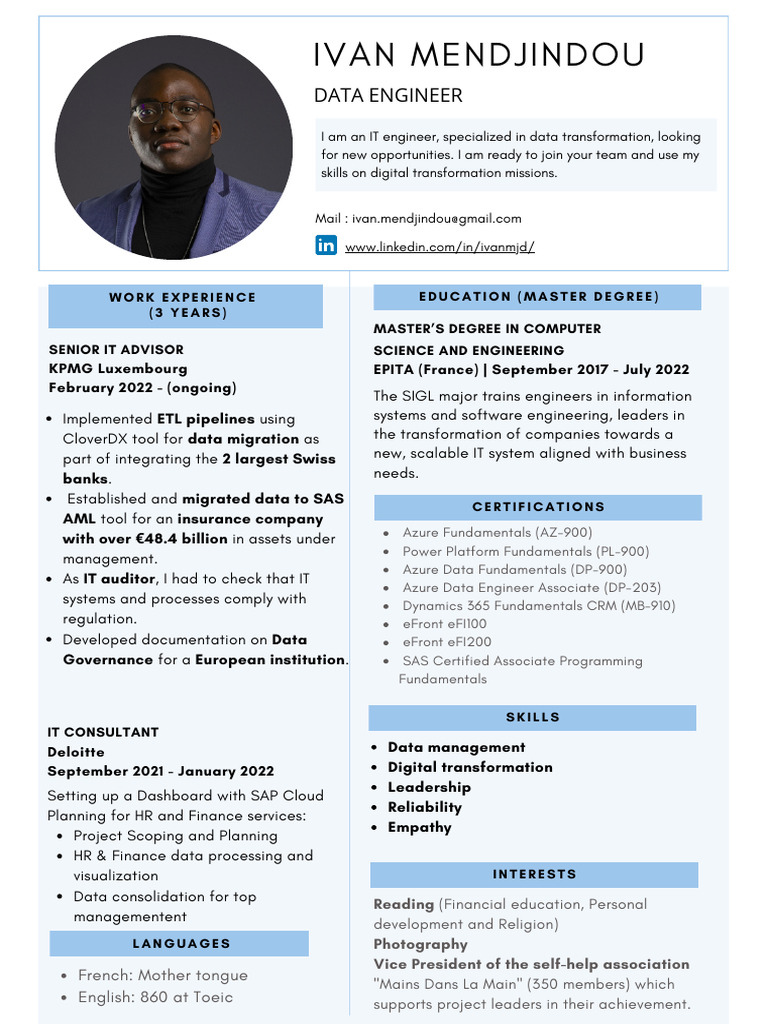 Resume Ivan Mendjindou Engineer | PDF | Computing | Information Technology
