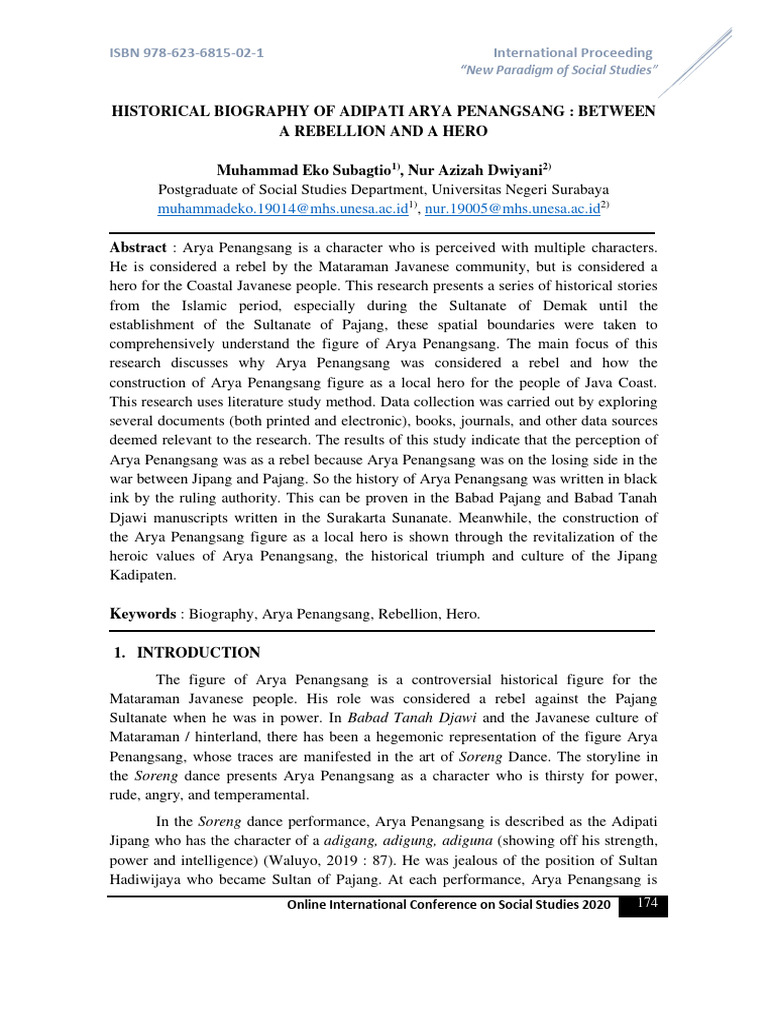 Historical Biography of Adipati Arya Pen | PDF | Java