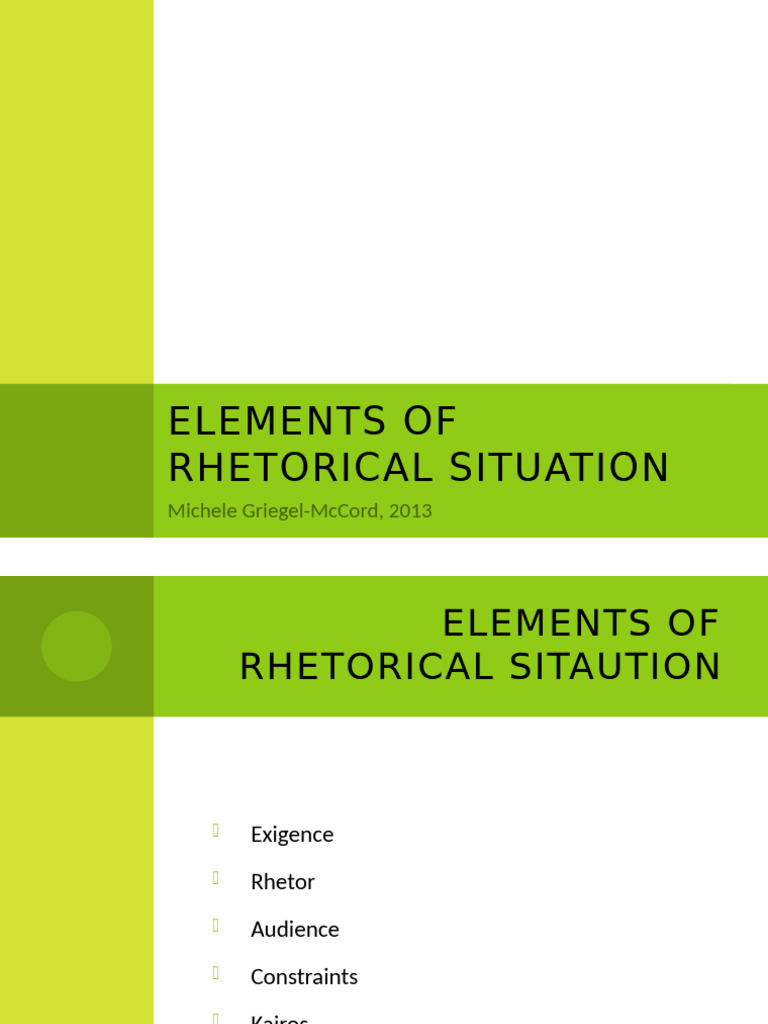 Rhetorical Situation Powerpoint | PDF | Human Communication | Communication