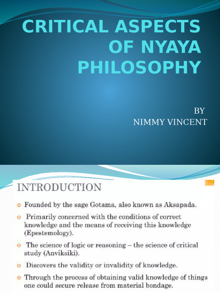 Nyaya Philosophy | PDF | Inference | Argument
