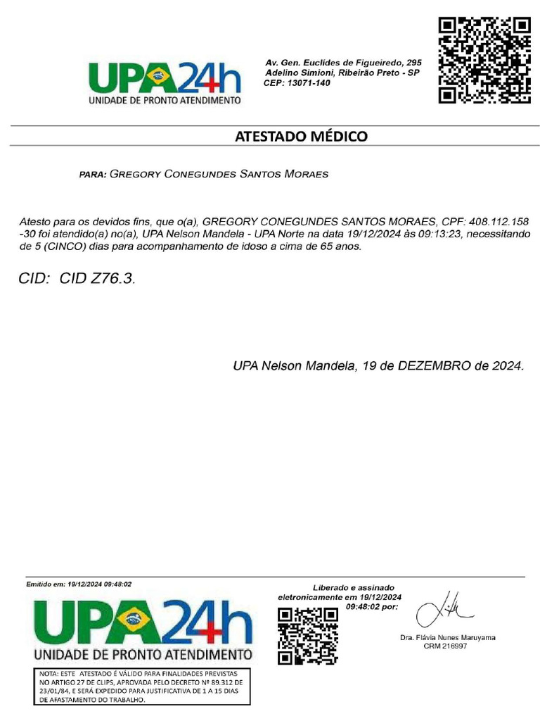 ATESTADO Gregory Conegundes Santos Moraes | PDF