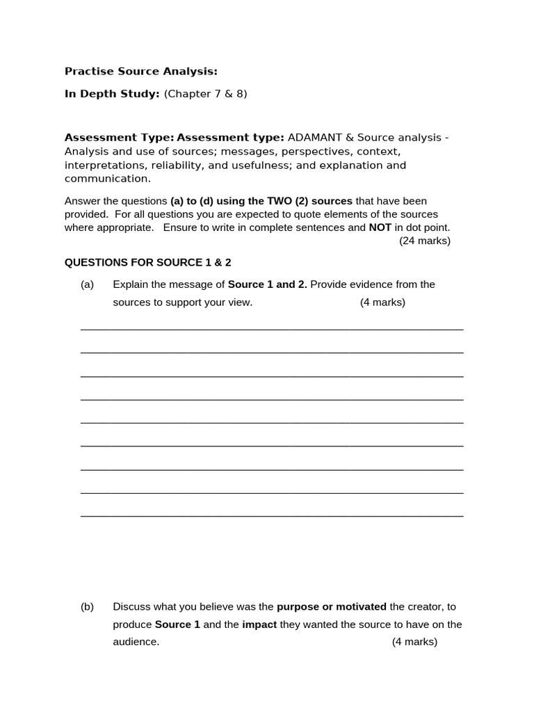 Practise Source Analysis (1) | PDF | Communication | Human Communication