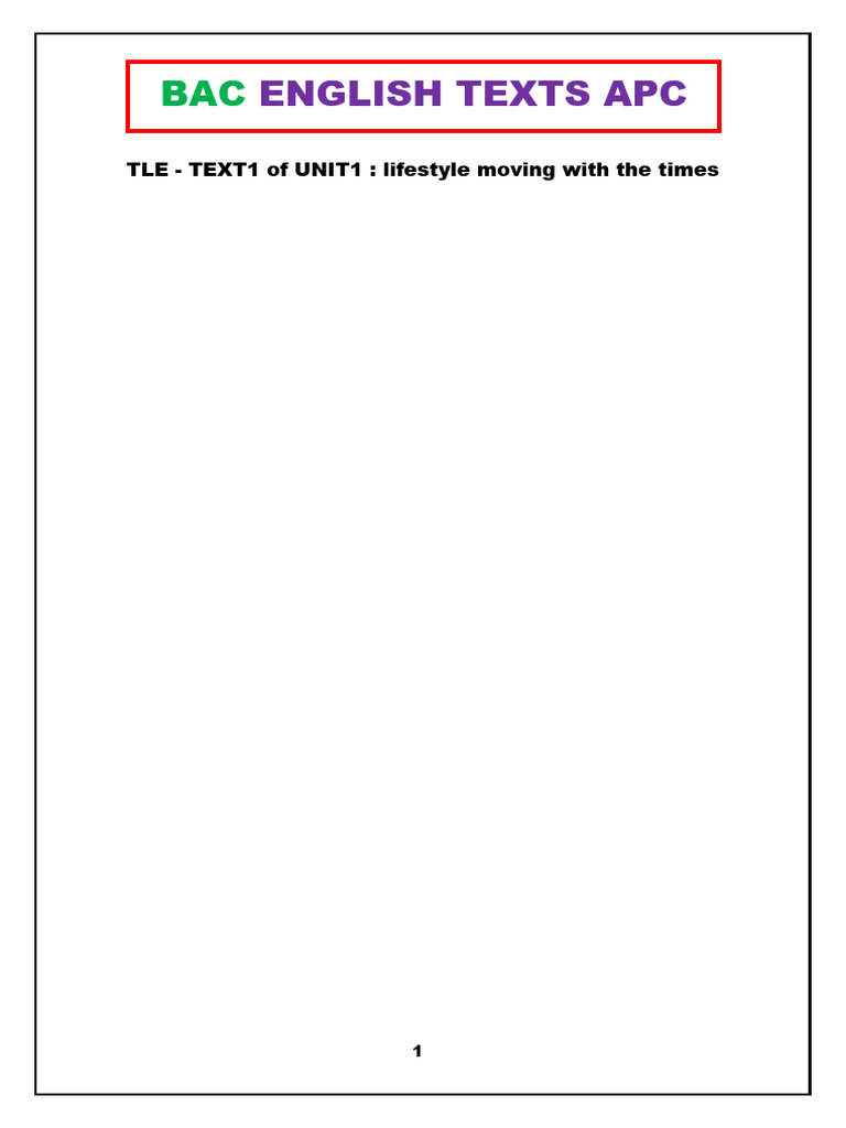 ANGLAIS Tle Text Bank - 241214 - 140801 | PDF | Remittance | Malala ...