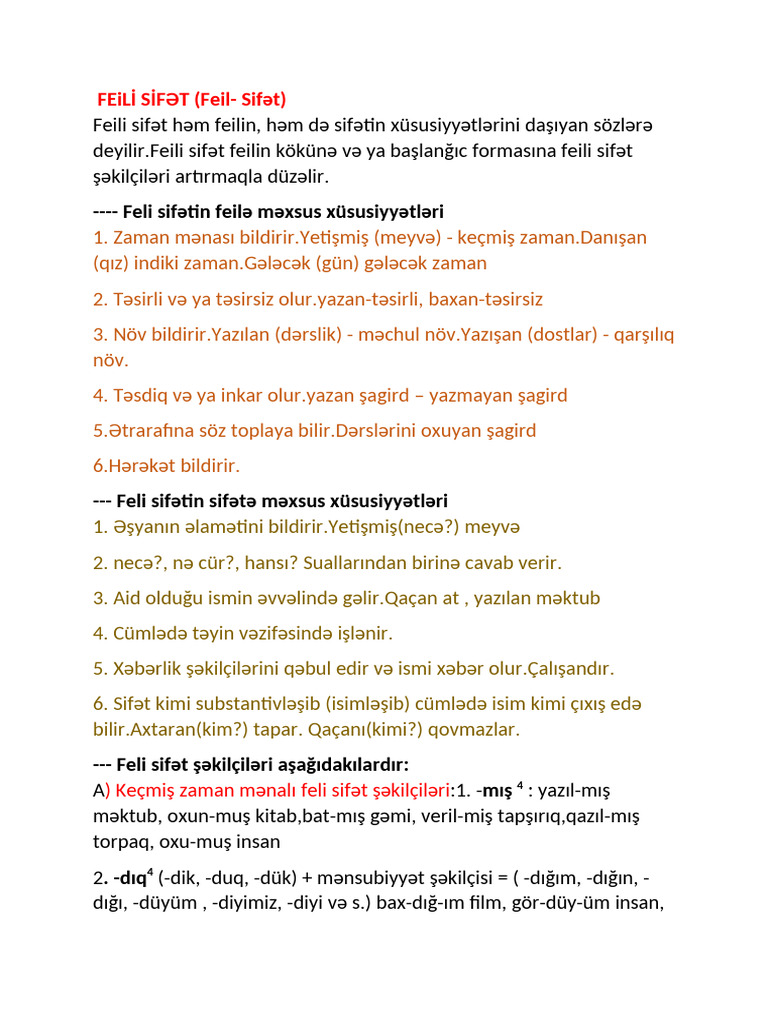 FEiLİ SİFƏT-1 | PDF