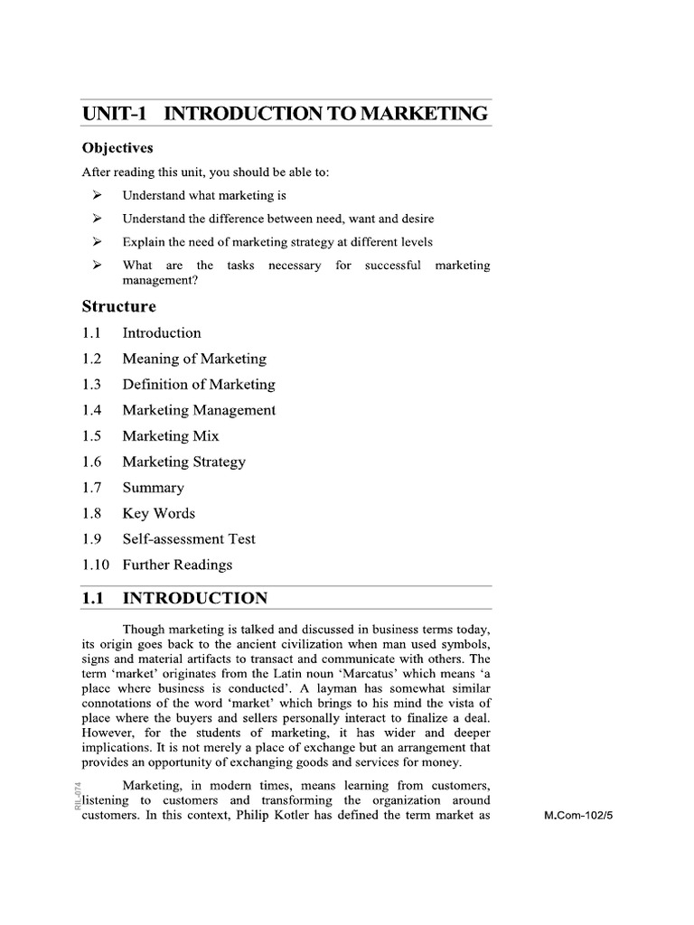 Unit - 1 Advanced Marketing Management. | PDF