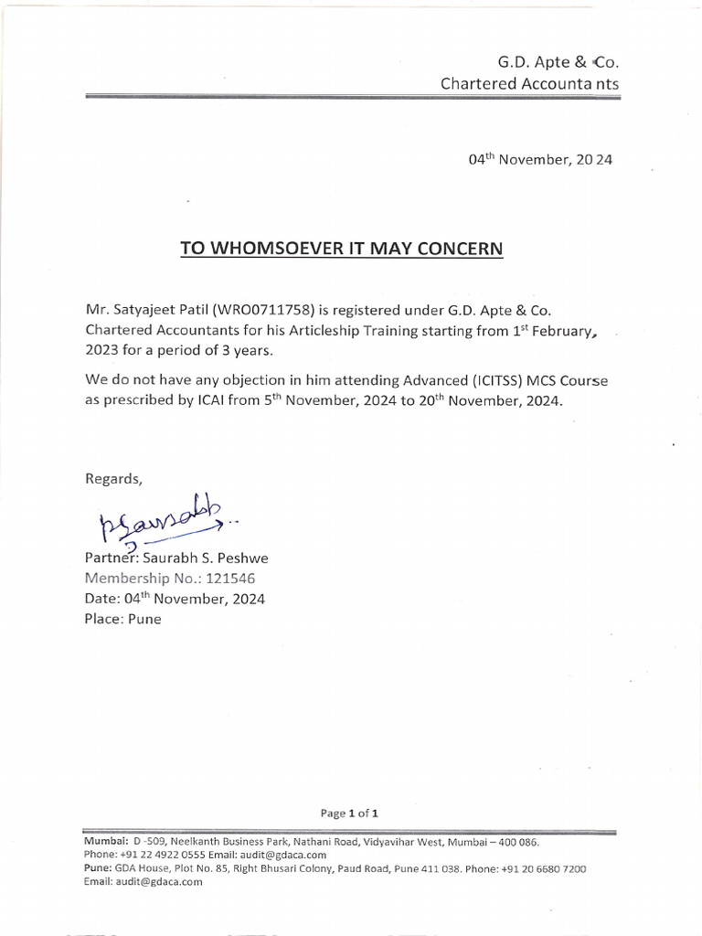 NOC Certificate | PDF