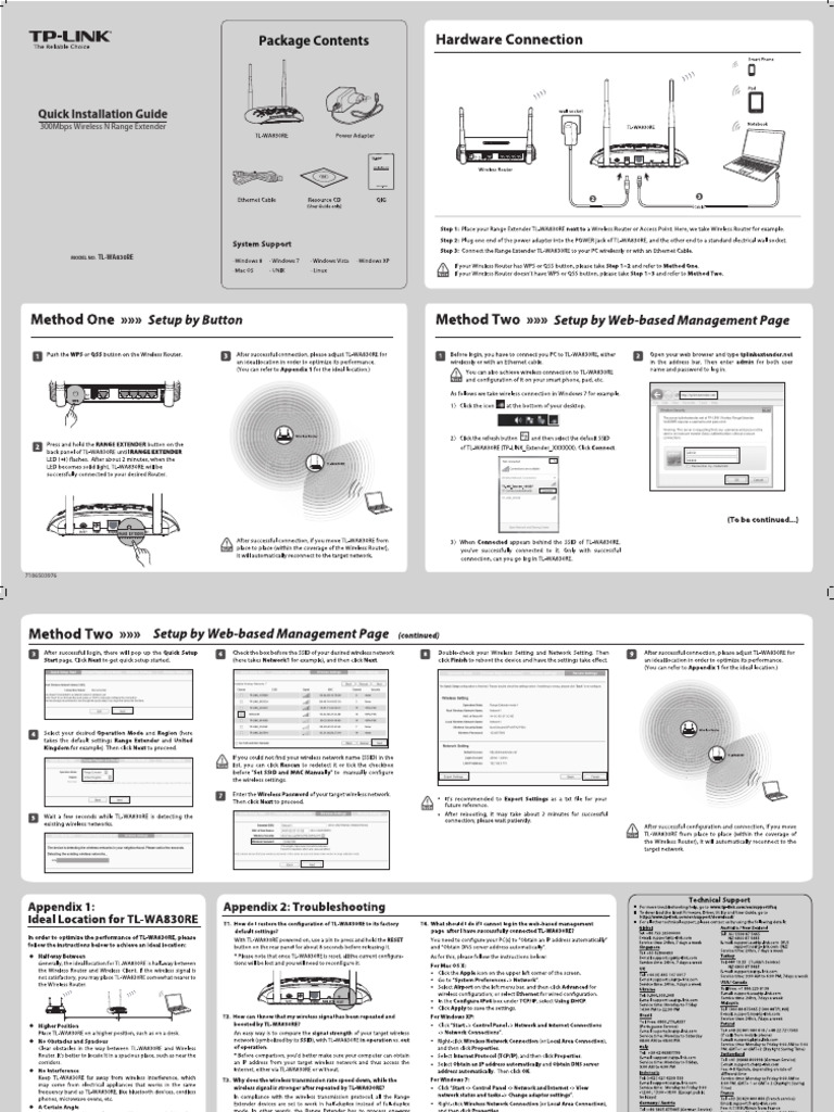 Tl-Wa830re V2 Qig 7106503976 | PDF