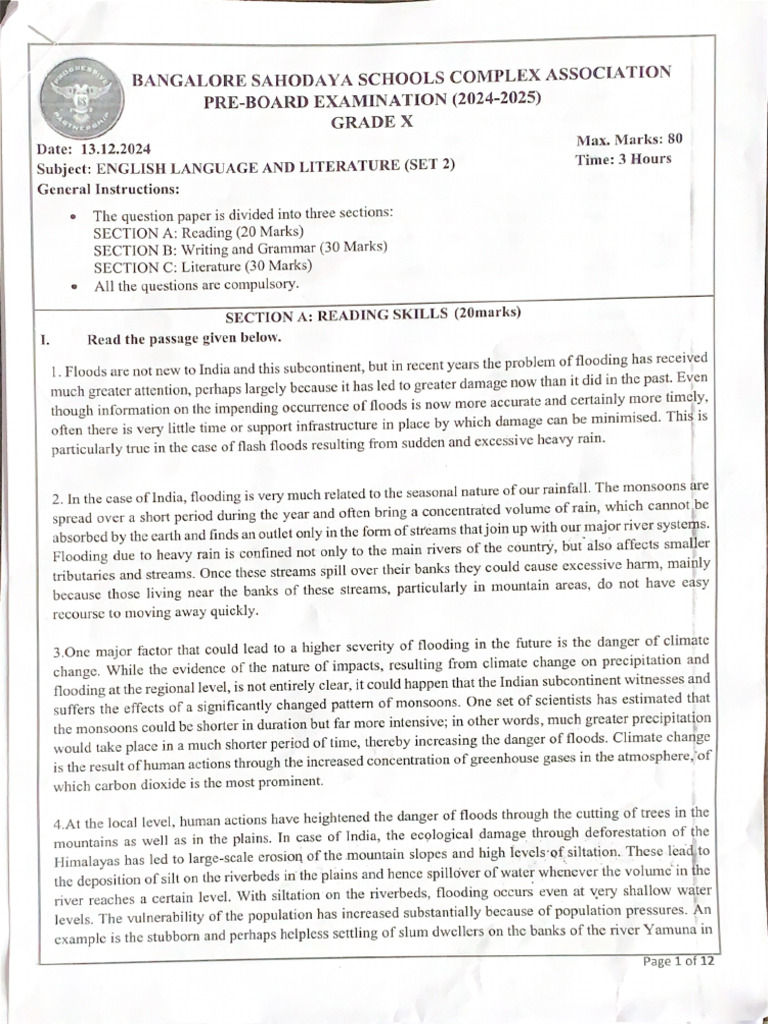 Nihal Sahodaya Paper | PDF