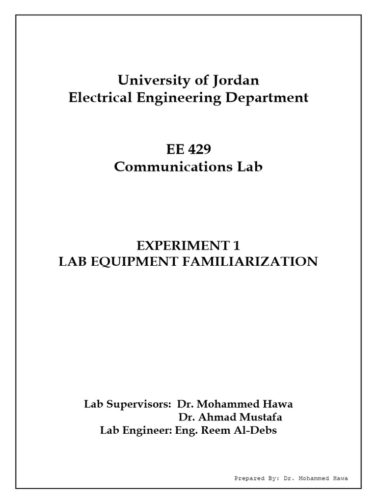 Experiment 1 - Pre-lab | PDF | Information And Communications Technology | Electrical Engineering