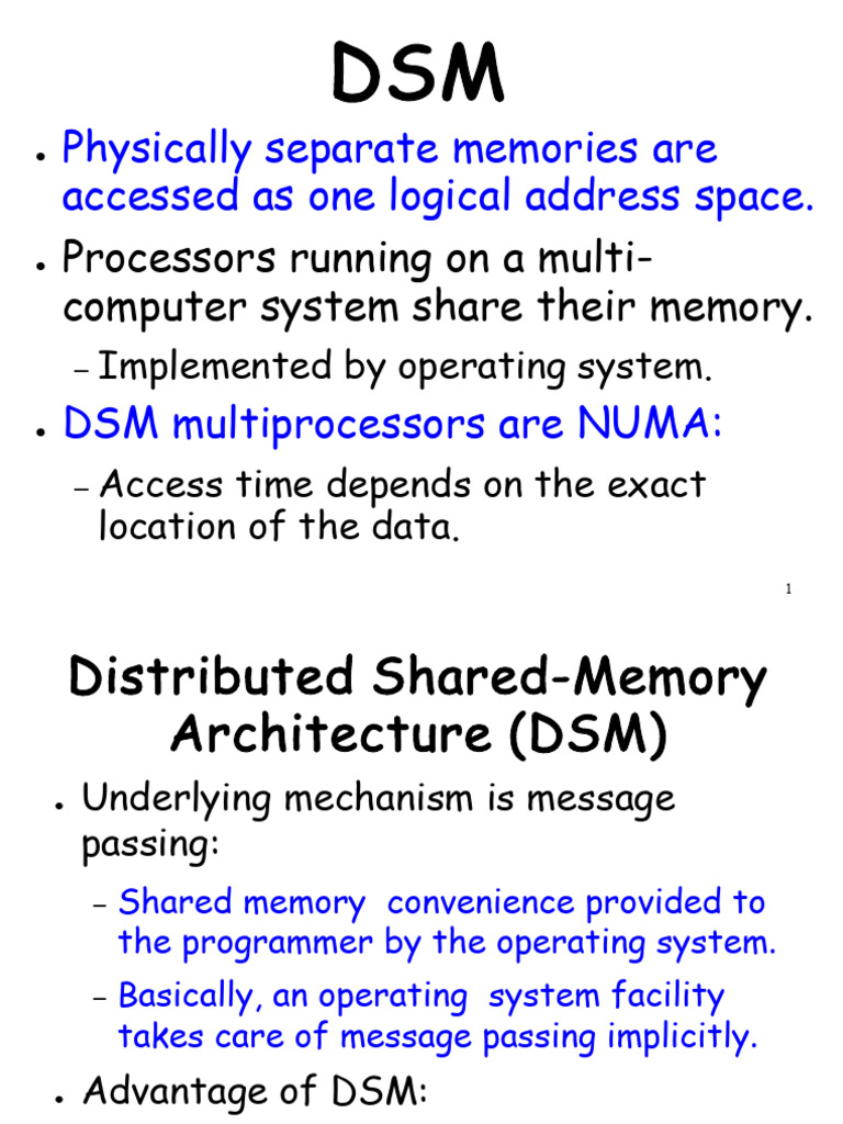 Overview of DSM and SMP Architectures | PDF | Multi Core Processor ...