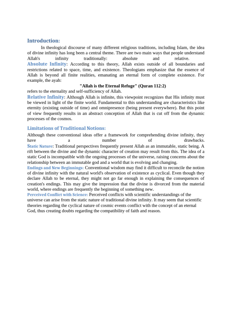 Theory | PDF | God In Islam | Infinity