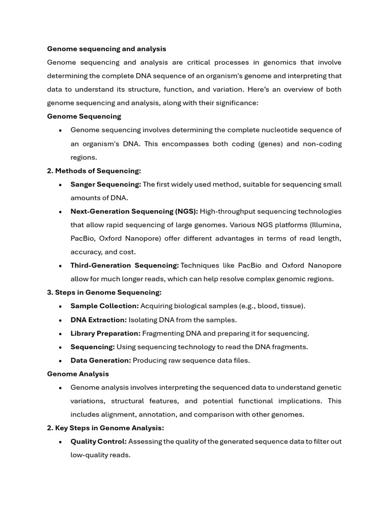 5-Genome Sequencing and Analysis-23!07!2024 | PDF | Dna Sequencing ...