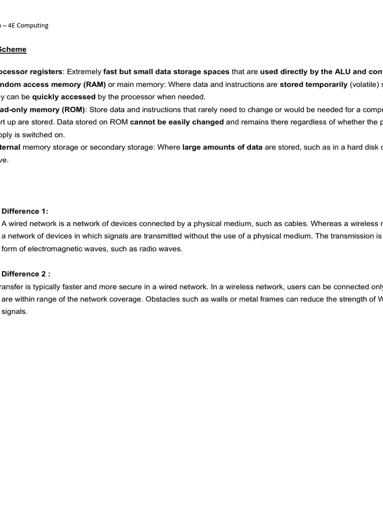 BLSS 2018 Computing P1 Solution | PDF | Computer Data Storage | Computer Network