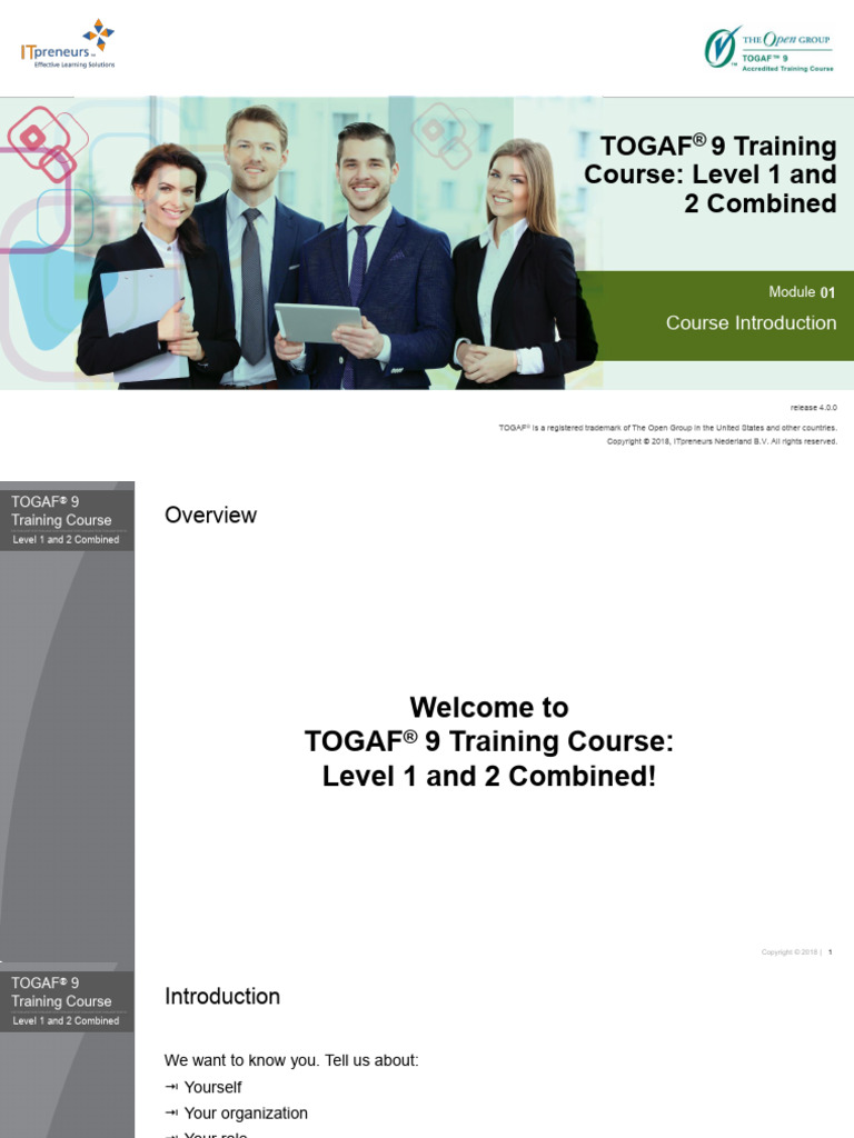 TOGAF® 9 Training Course- Level 1 and 2 Combined Presentation as PDF EN ...