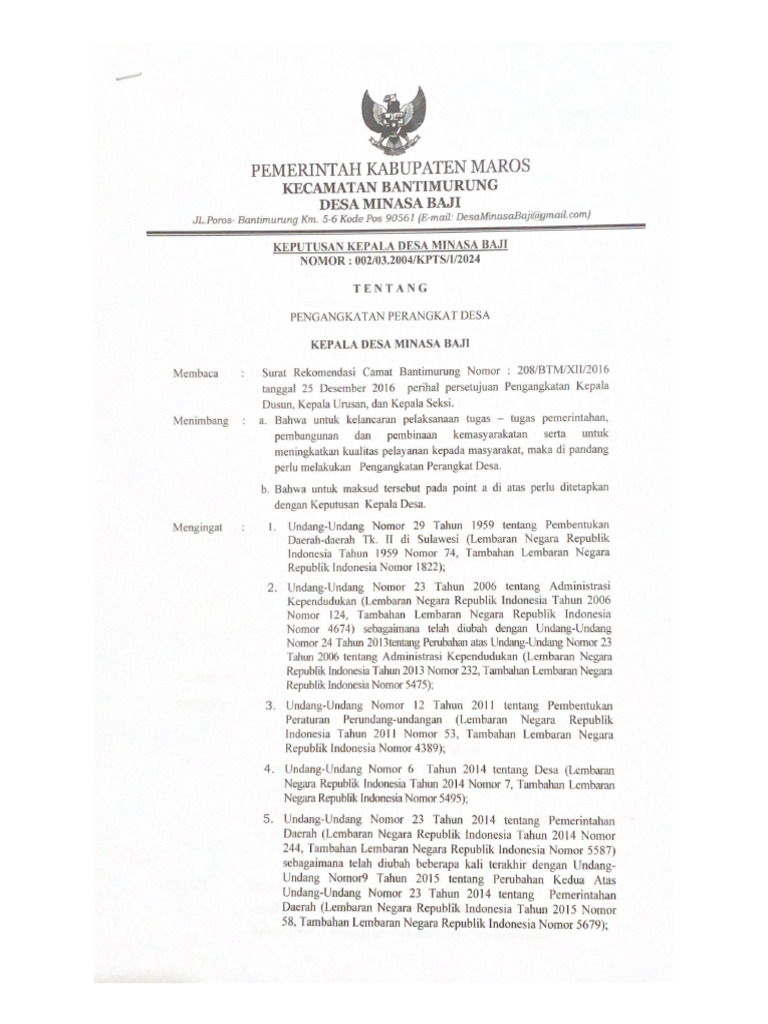 SK Kepala Dusun-1 | PDF