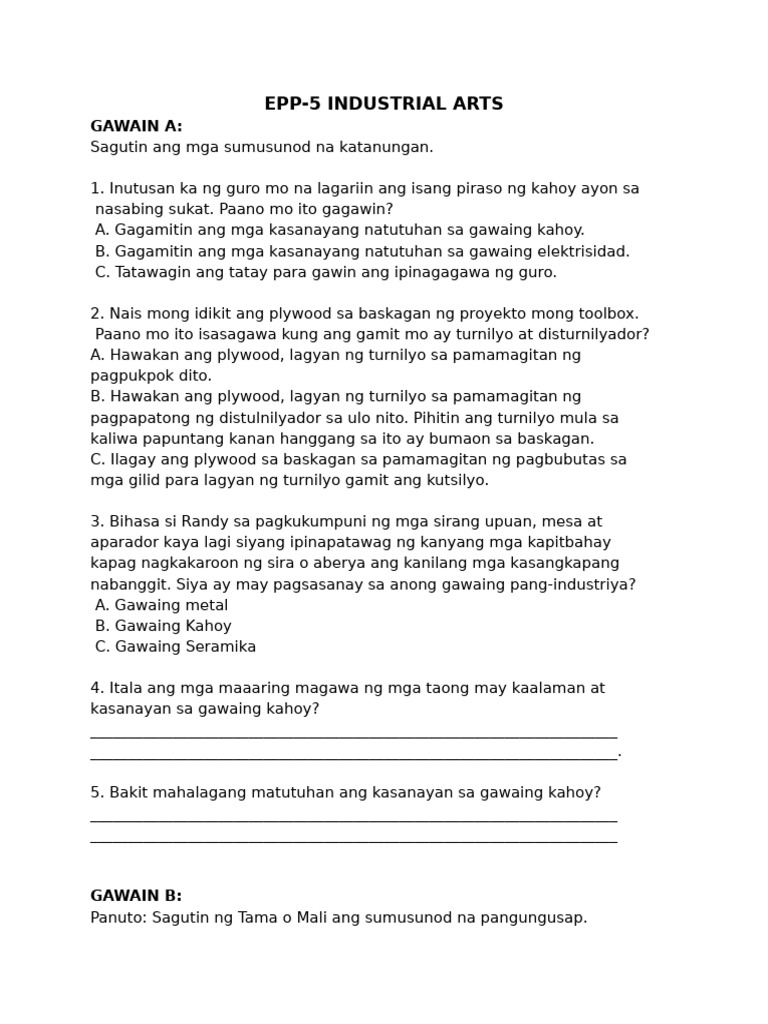 Epp 5 Ia Tuesday | PDF