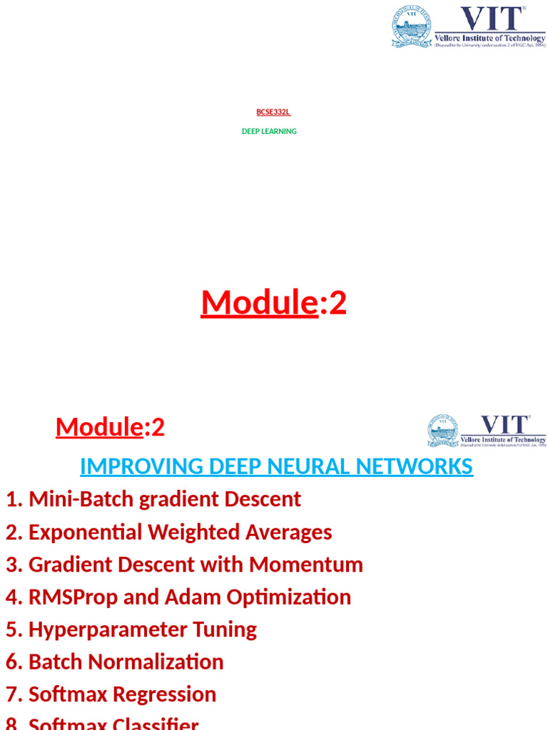 Deep Learning (MODULE-2) (2) | PDF | Mathematical Optimization | Algorithms