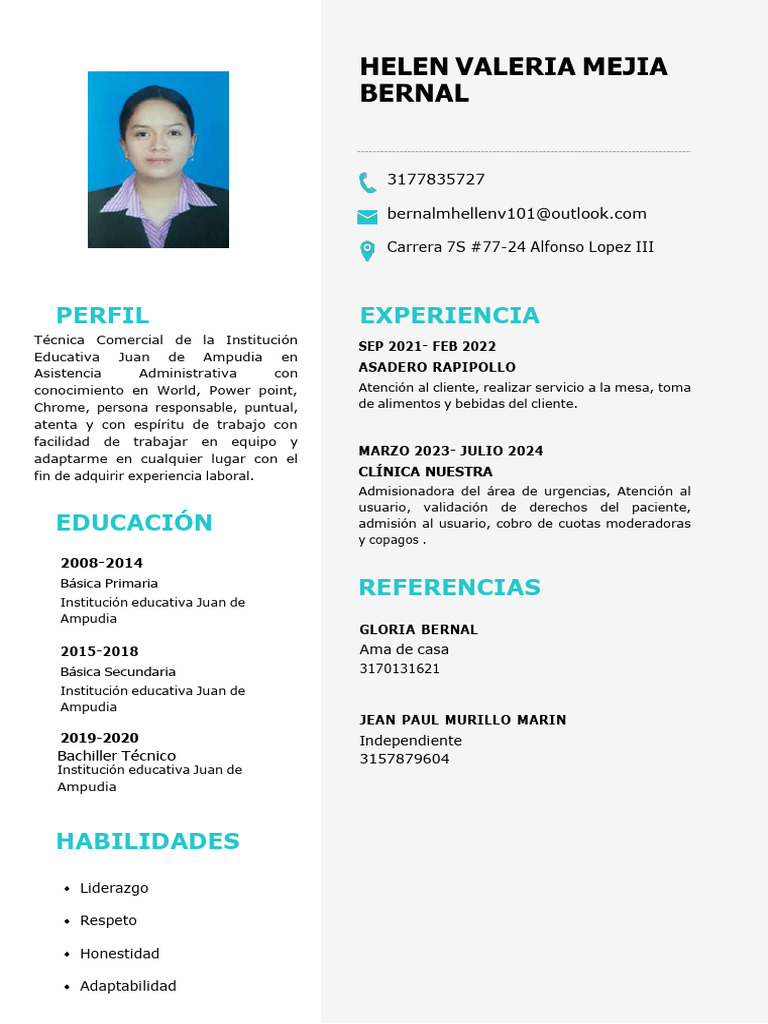 Perfil Profesional de Helen Mejía | PDF