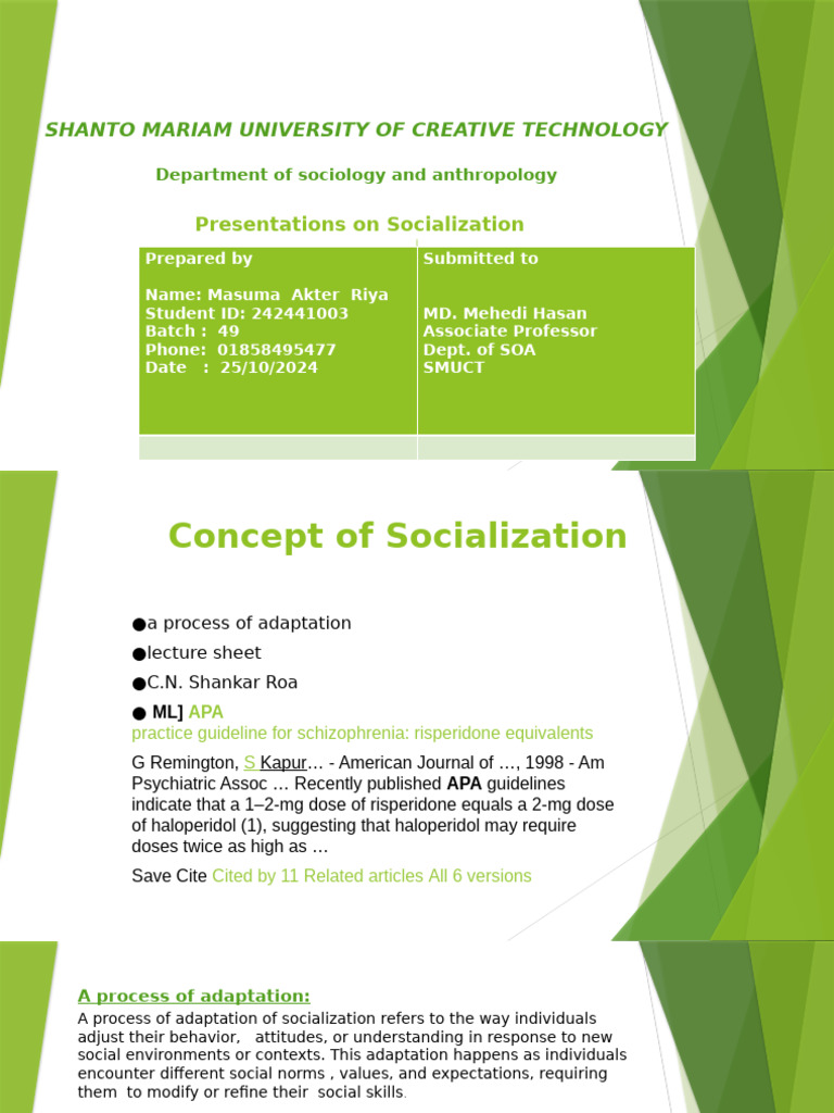 Riya Presentation Slide | PDF | Socialization | Social Group