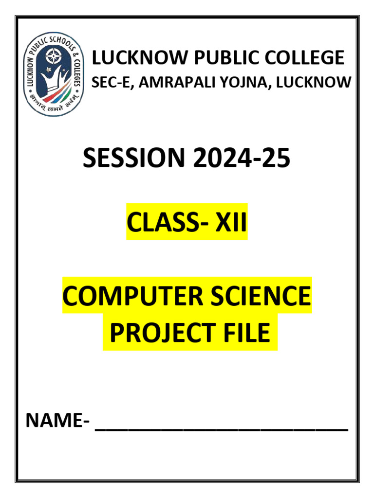 COMPUTER SCI project file | PDF