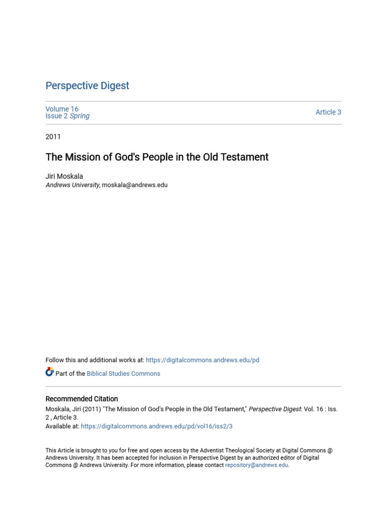 The Mission of Gods People in The Old Testament | PDF | Book Of Genesis ...