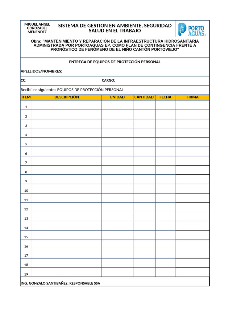 Actas de Entrega de Epp | PDF
