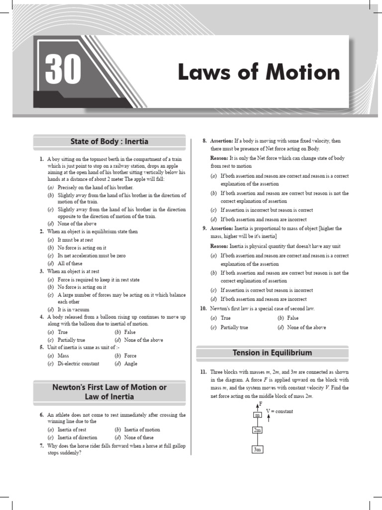 Laws of Motion | PDF | Force | Newton's Laws Of Motion