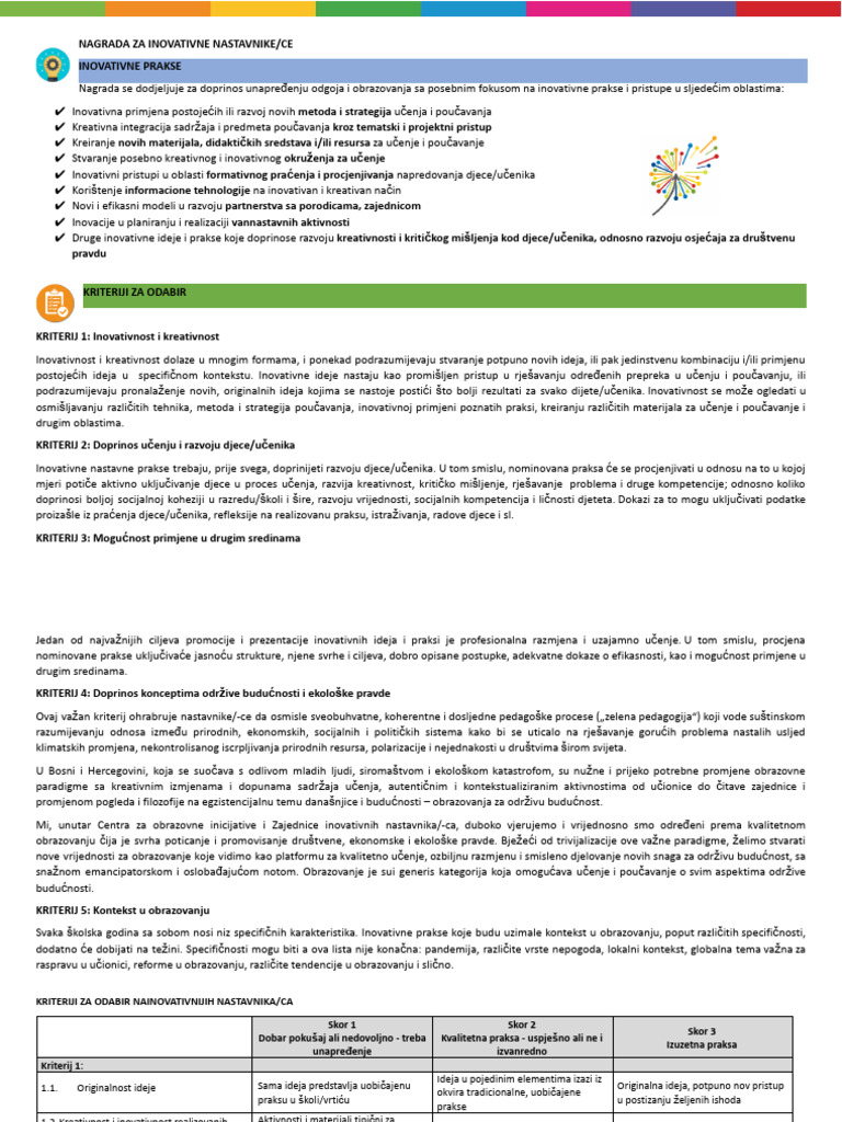 Kriteriji Za Odabir | PDF