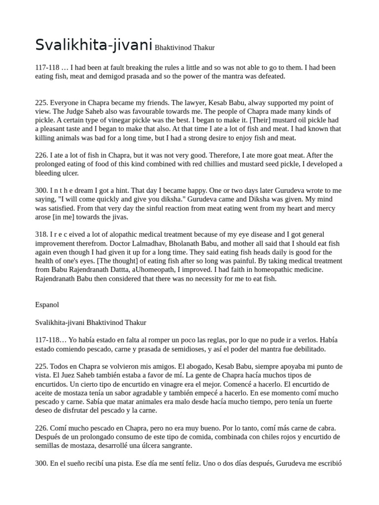 Bhaktivinod Thakur (Meat and Fish Eating) | PDF | Alimentos | Medicina