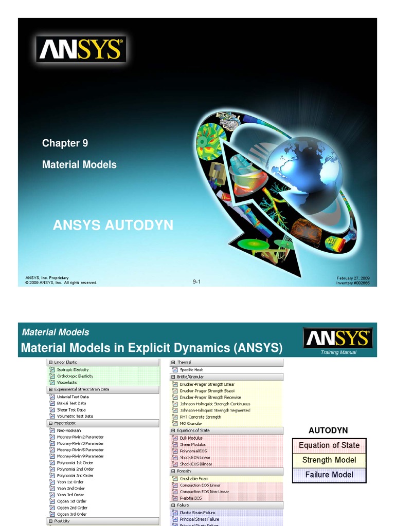 ANSYS AUTODYN - Chapter 9: Material Models | PDF | Plasticity (Physics ...