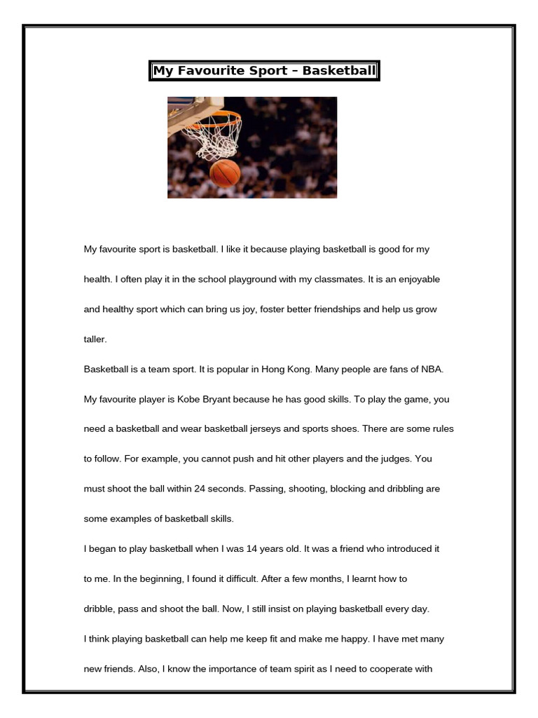My Favourite Sport - Basketball | PDF