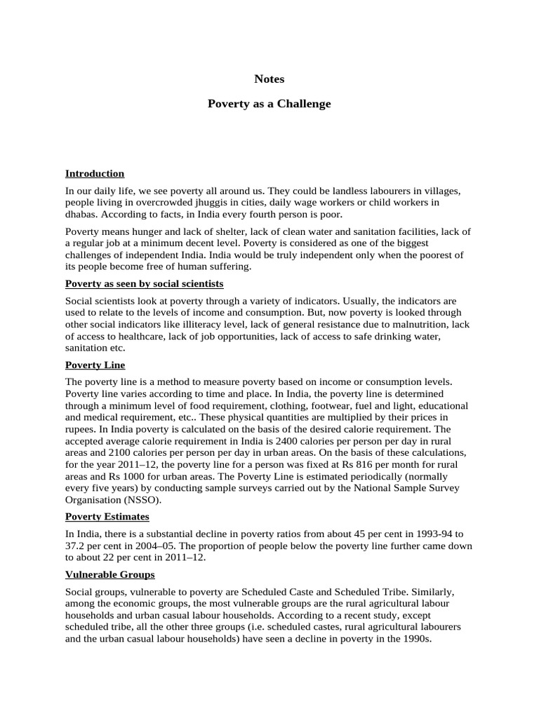 Understanding Poverty in India: Causes & Solutions | PDF | Poverty ...