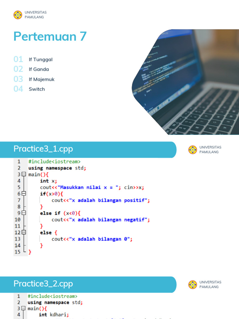 Latihan Pemrograman If dan Switch | PDF