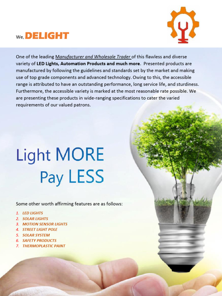 Delight Lighting Product Catalog | PDF | Electric Power | Equipment