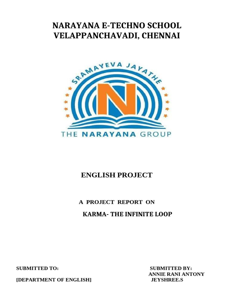 Narayana E-Techno School Project Report | PDF