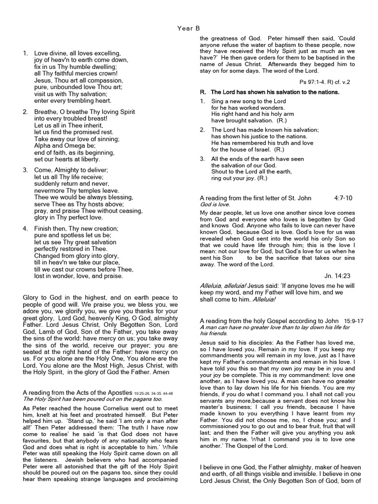 6th Sunday of Easter - Cycle B 2024 | PDF | God The Father | Glory ...