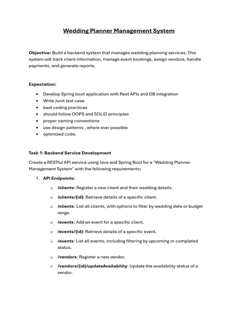 Wedding Planner Management System | PDF | Computer Engineering ...