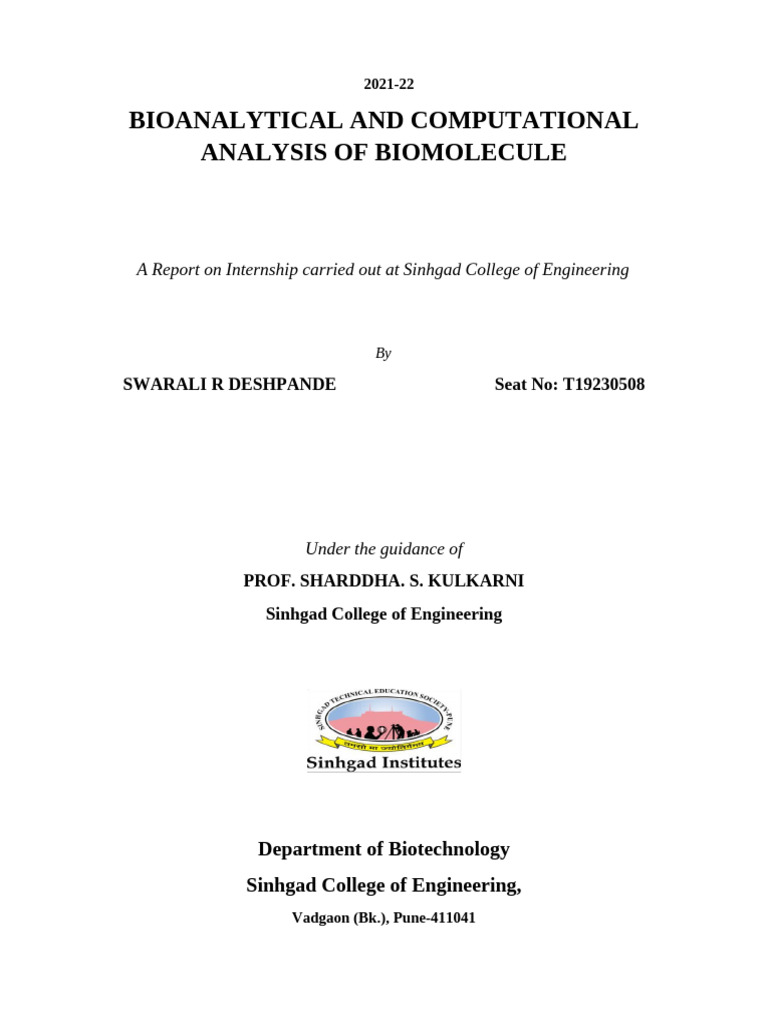 Swarali Internship REPORT1 | PDF | Sequence Alignment | Amino Acid
