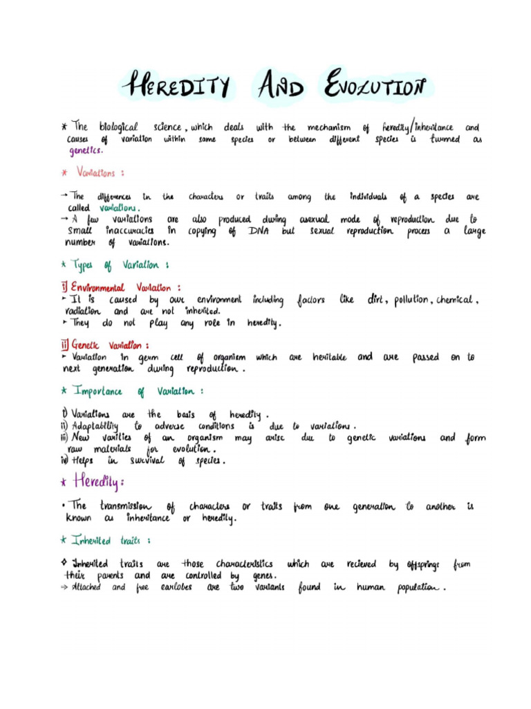 Heredity Notes | PDF