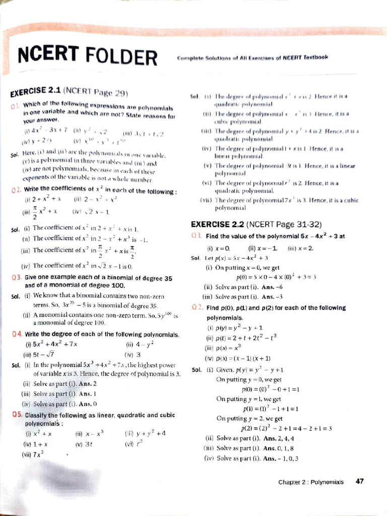 Identifying Polynomials and Their Types | PDF | Polynomial | Applied Mathematics