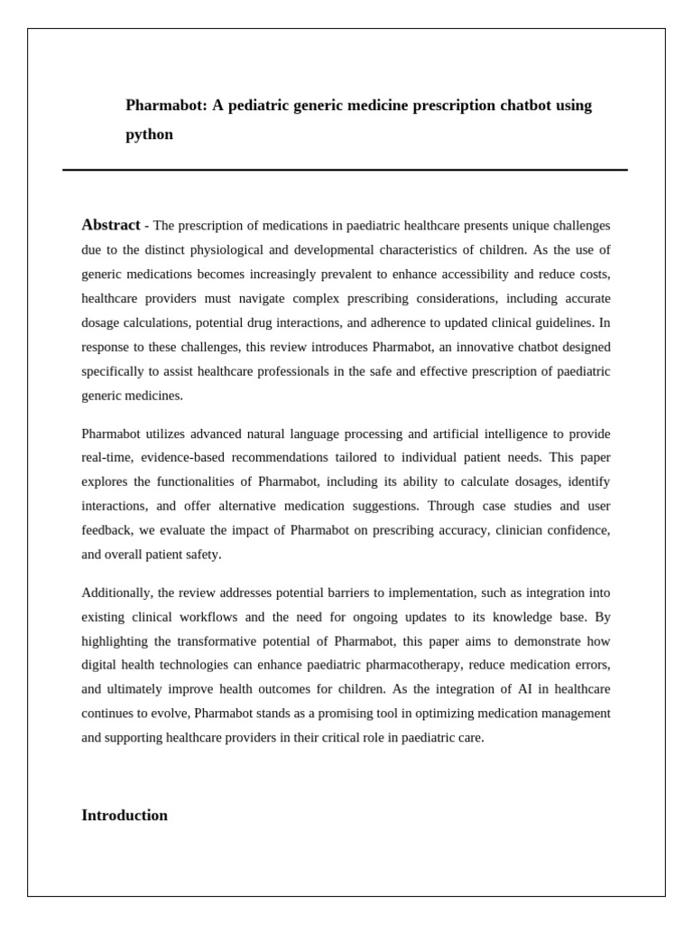 Pharmabot Pdf Usability Pediatrics