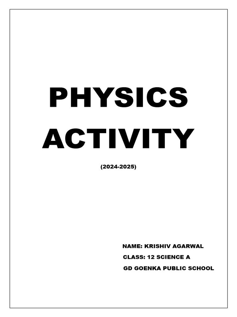 Physics Activity 2024-2025 Guide | PDF