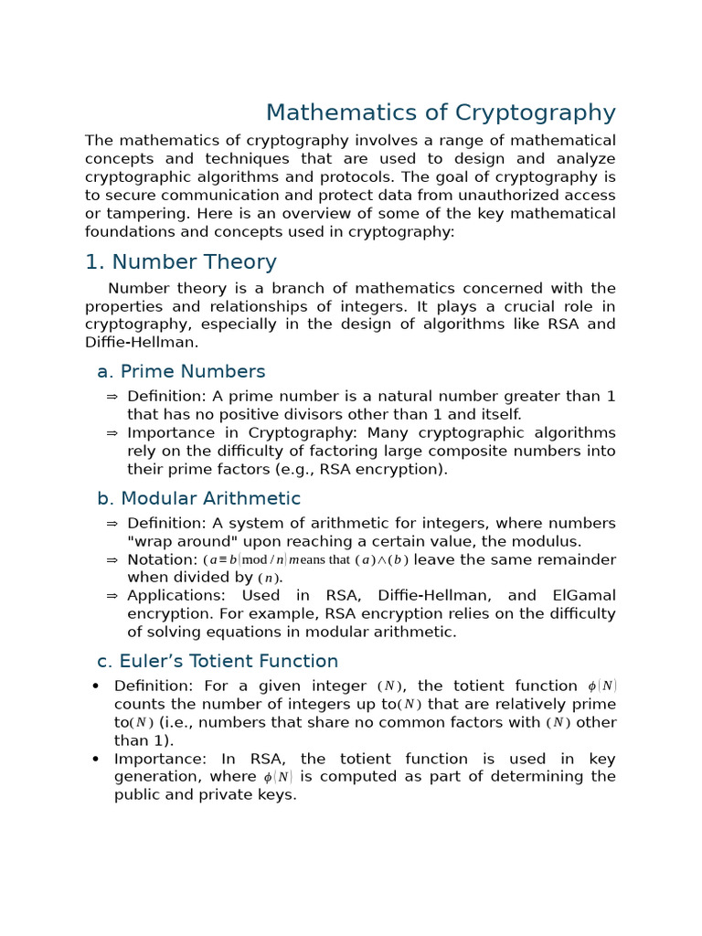 1 5 Mathematics Of Cryptography Pdf Time Complexity Cryptography