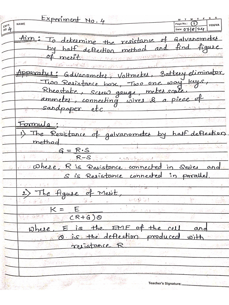 Physics Expt No.4 | PDF
