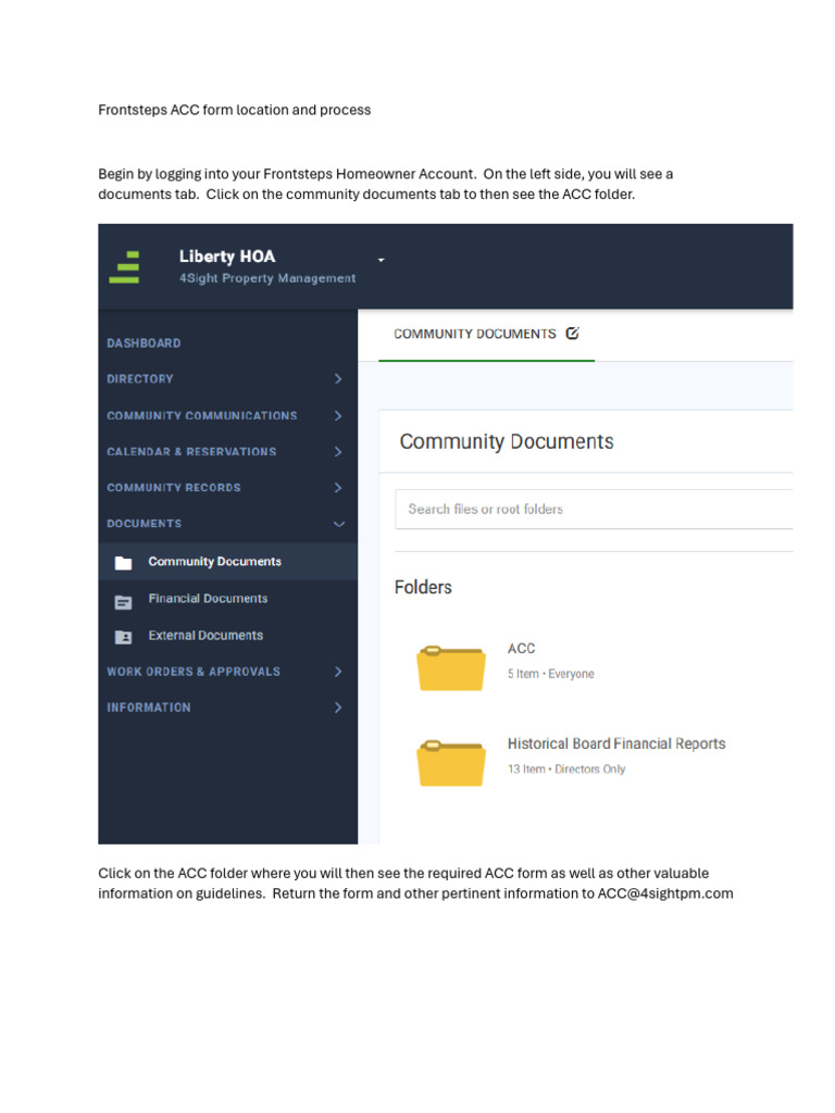 Frontsteps_ACC_form_location_and_process | PDF