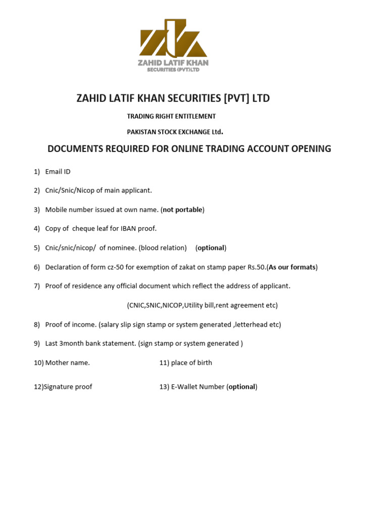 Online Trading Account Setup Guide | PDF