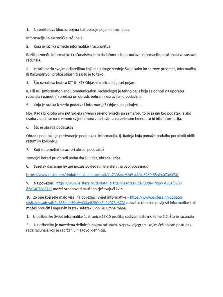 Domaća Zadaća Inf 1 | PDF