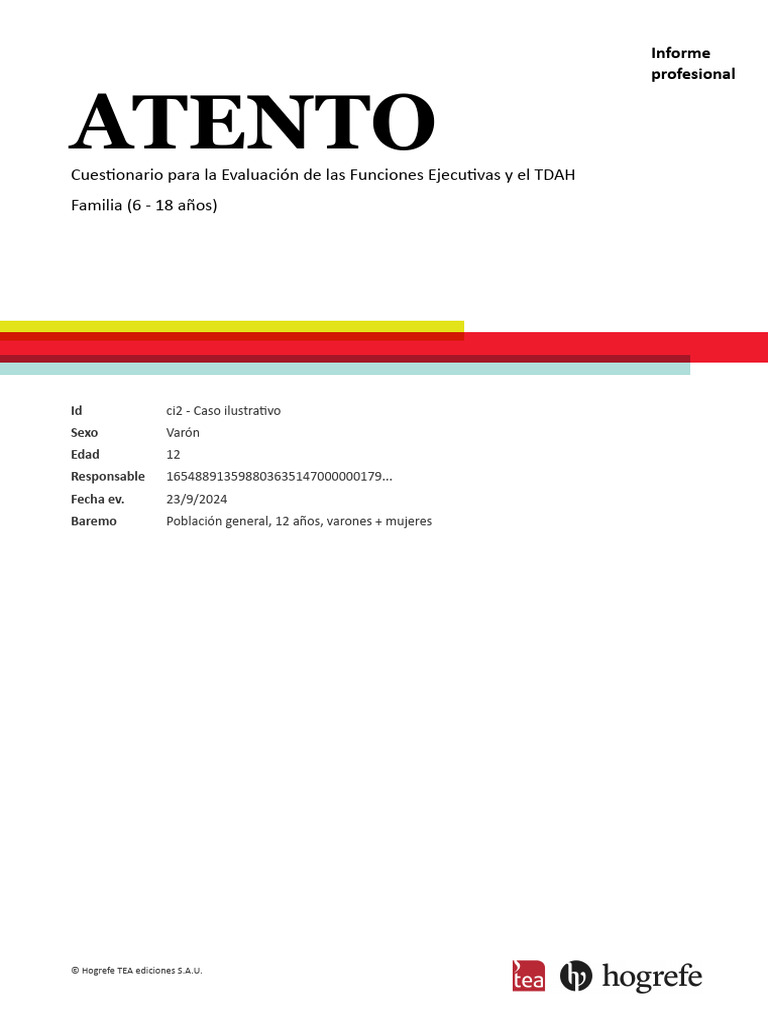 ATENTO-Ejemplo-Informe-Profesional | PDF | Desorden hiperactivo y deficit de atencion ...