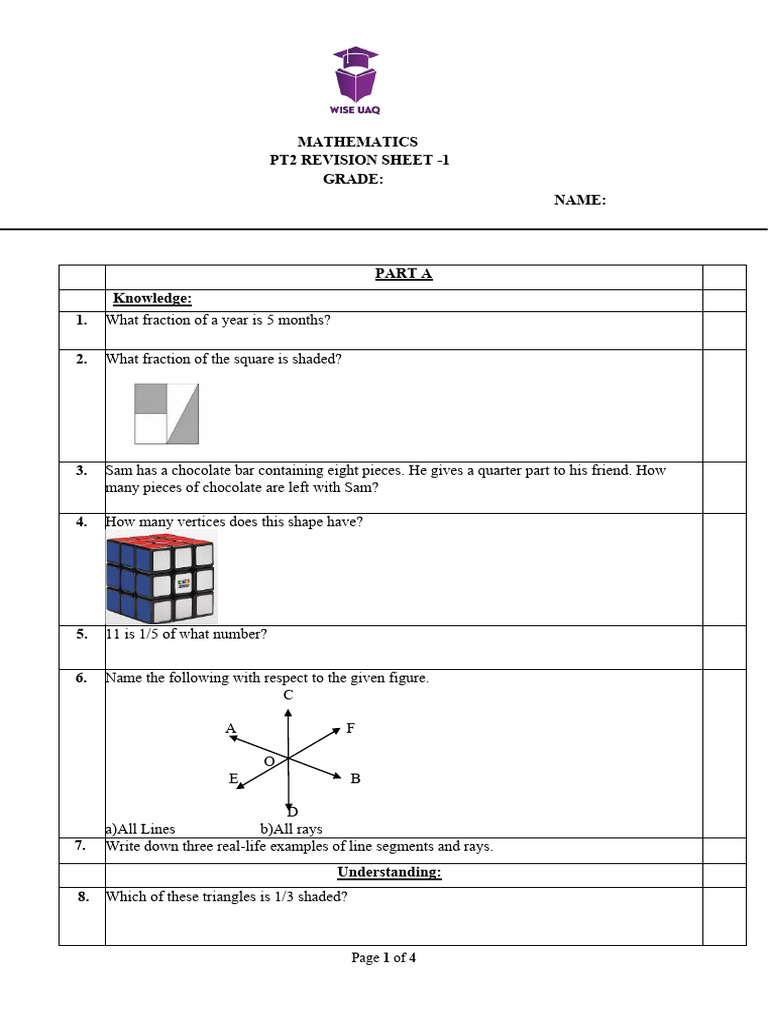GR_5_MATH_PT2_REVISION_WORKSHEET | PDF | Angle | Circle