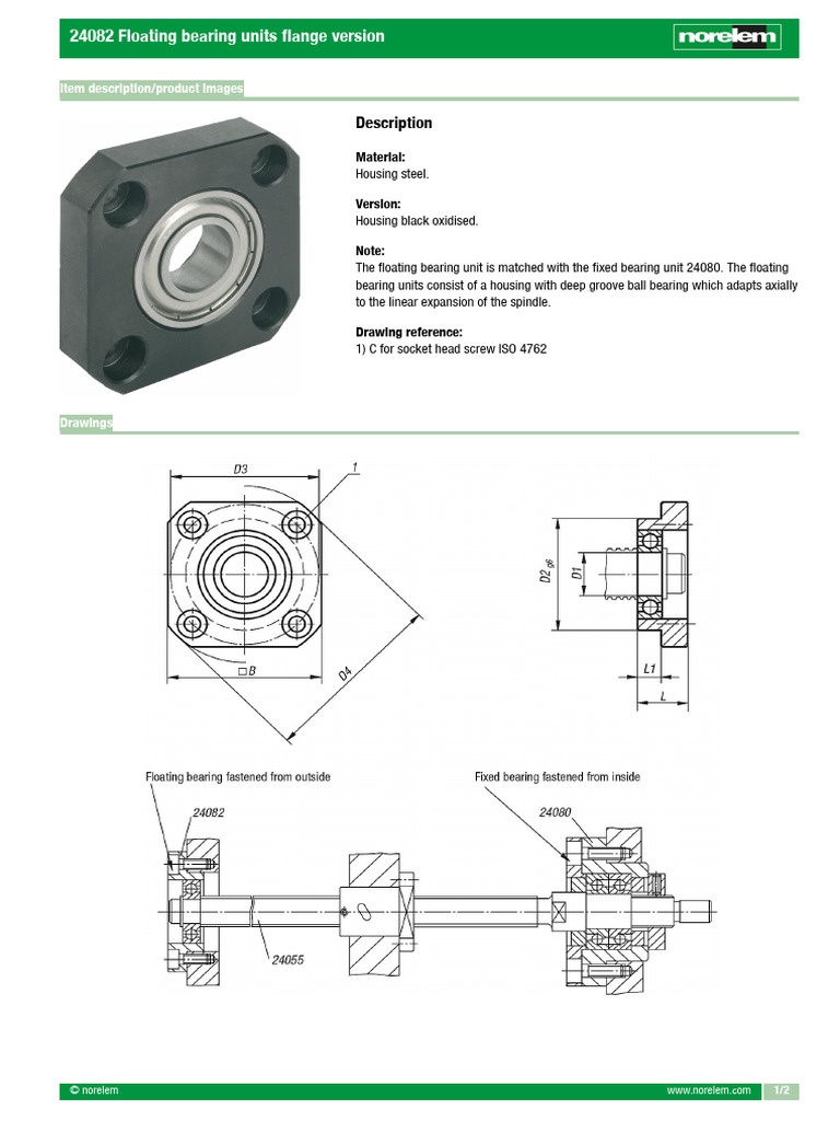 Datasheet 5060 Floating Bearing Units Flange Version - en | PDF